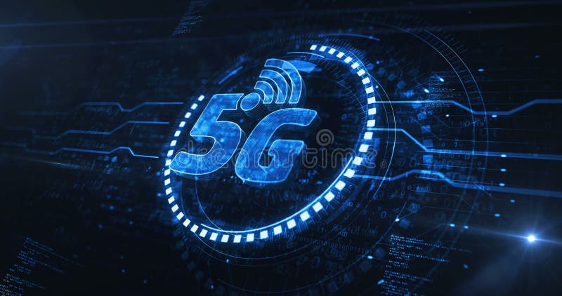 5G High-speed Mobile Phone Network Symbol Digital Concept Loop Stock ...