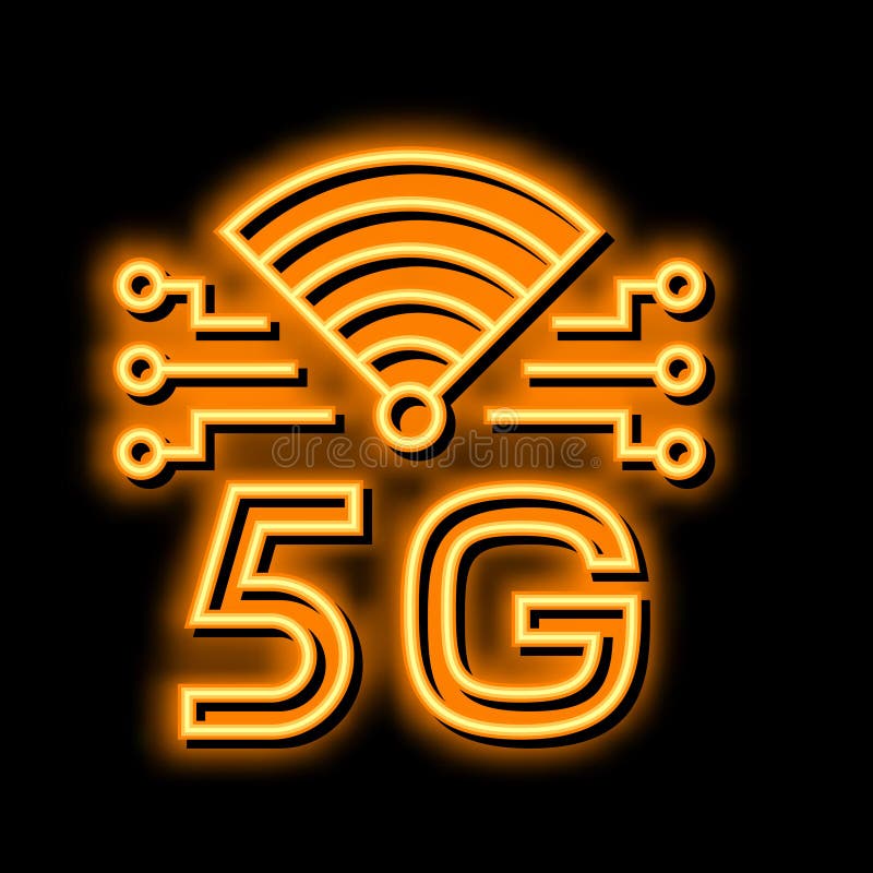 5g High Speed Network Neon Glow Icon Illustration Stock Vector ...