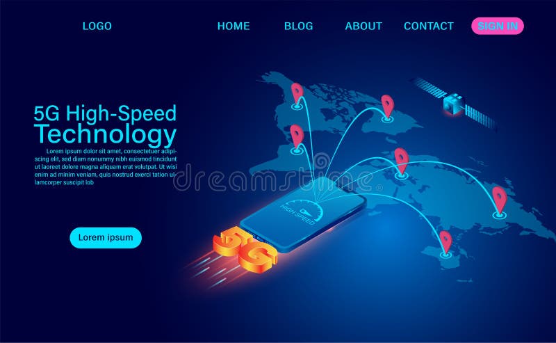 5g High-speed Technology Concept. Network Communication Wireless ...