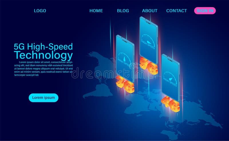 5g High-speed Technology Concept. Network Communication Wireless ...