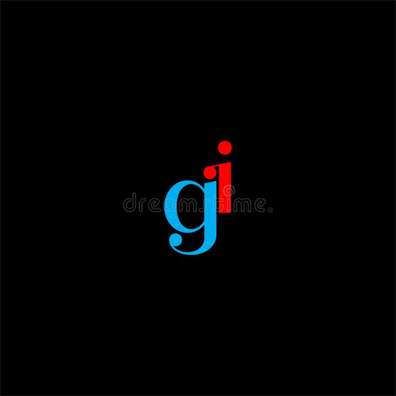 G I Letter Logo Creative Design on Black Color Background. Stock ...