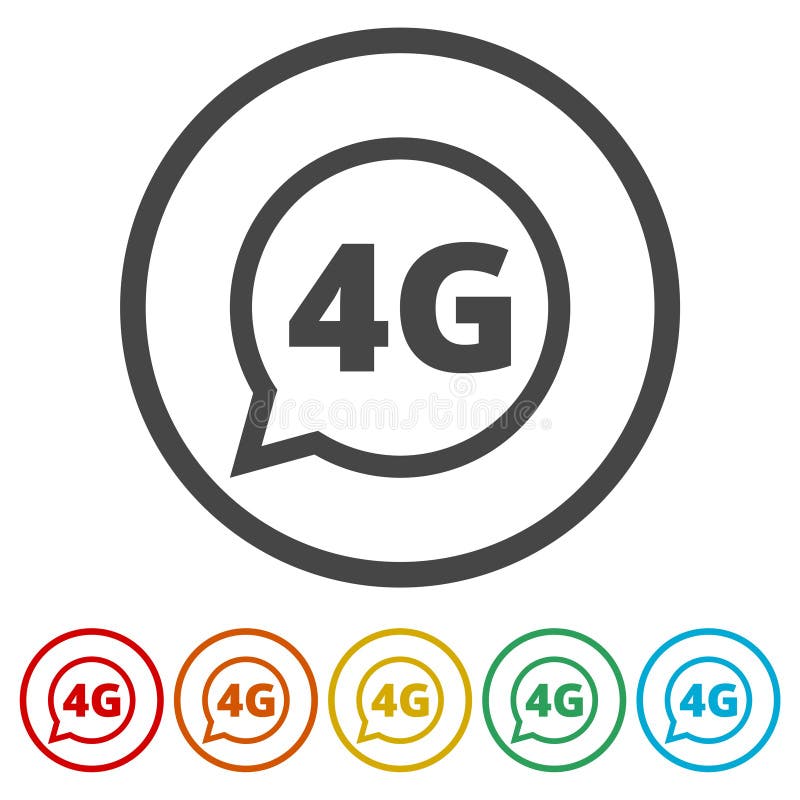 4G Icon, 4g Network Icon, 6 Colors Included Stock Vector - Illustration ...