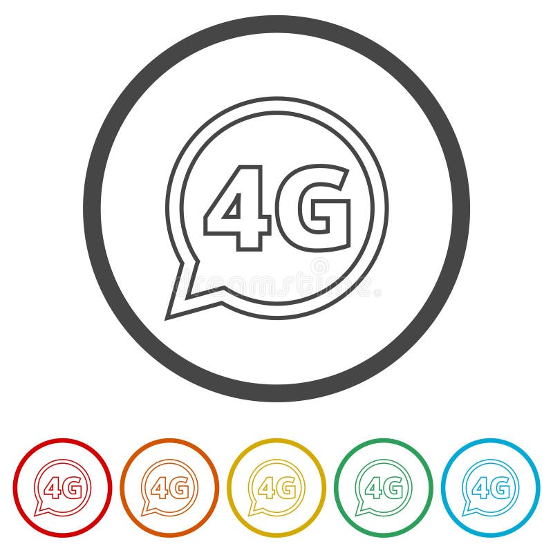 4G Icon, 4g Network Icon, 6 Colors Included Stock Vector - Illustration ...