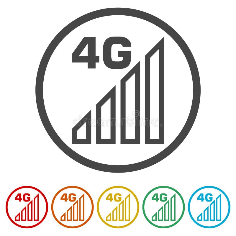 4G Icon, 4g Network Icon, 6 Colors Included Stock Vector - Illustration ...