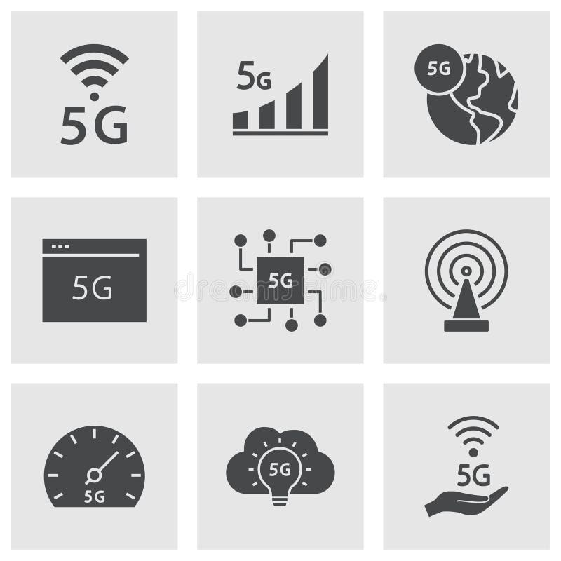 5g Icon Set. Illustrations Isolated on White Stock Illustration ...