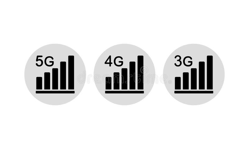 5G, 4G, 3G Icon Set or New Mobile Communication Technology and ...