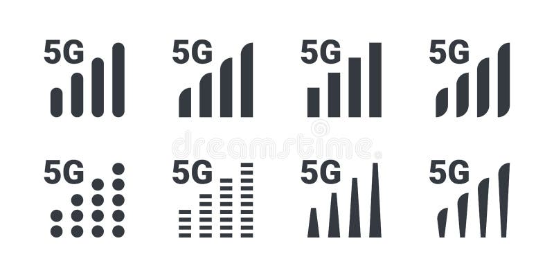 5G Icons. High Speed Internet Sign. Wireless Network Stock Vector ...