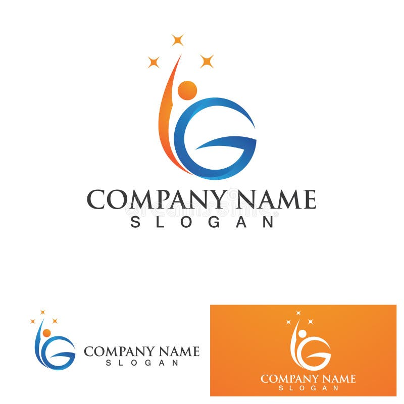 G Initial People Logo and Symbol Vector Stock Vector - Illustration of ...