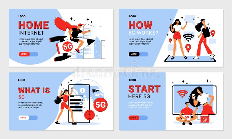 5g Internet Banners stock vector. Illustration of internet - 213234525
