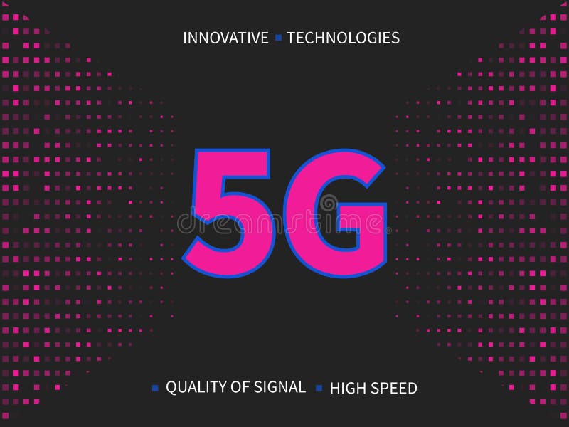 5g Internet Connection Speed Sign on Glittering Abstract Background ...