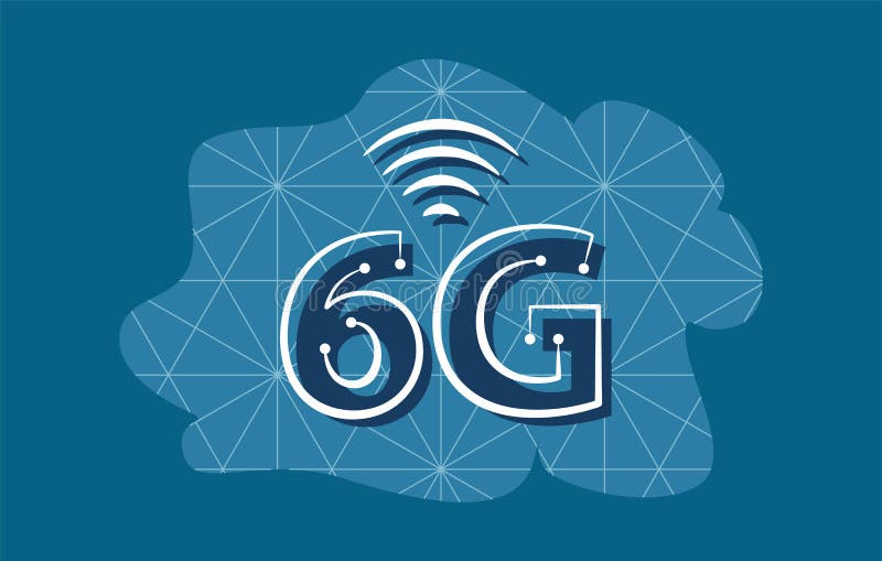 6G Internet Connection Technology Logo Vector Illustration Design Stock ...