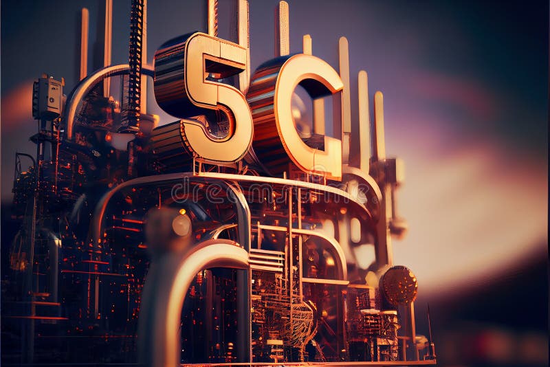5G Internet and Modern Technologies. Generative AI Stock Illustration ...