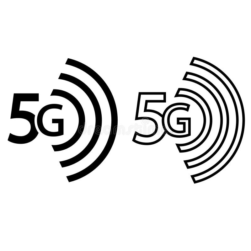 5G Internet Network Vector Icon Set. UI App Icon for 5 G Mobile Net ...