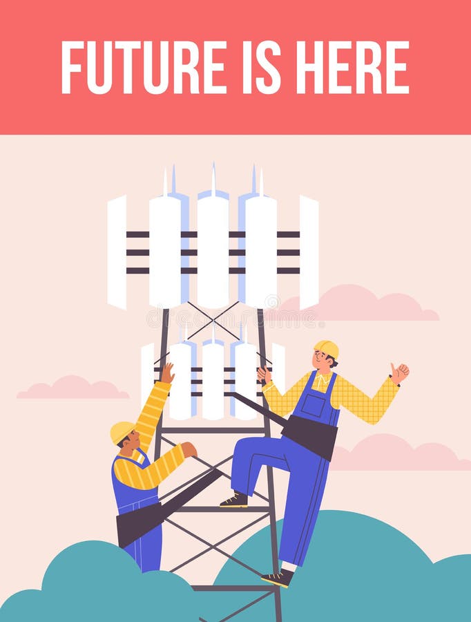 5g Internet Wireless Network Service Providers Banner, Flat Vector ...