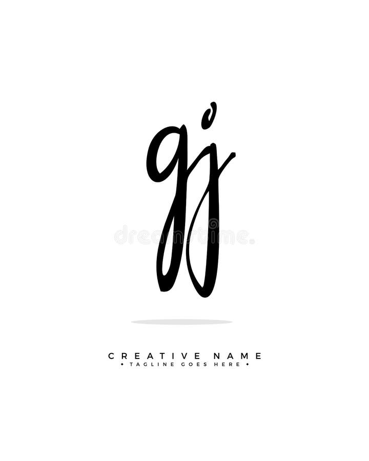 G J GJ Initial Logo Signature Vector. Handwriting Concept Logo. Stock ...