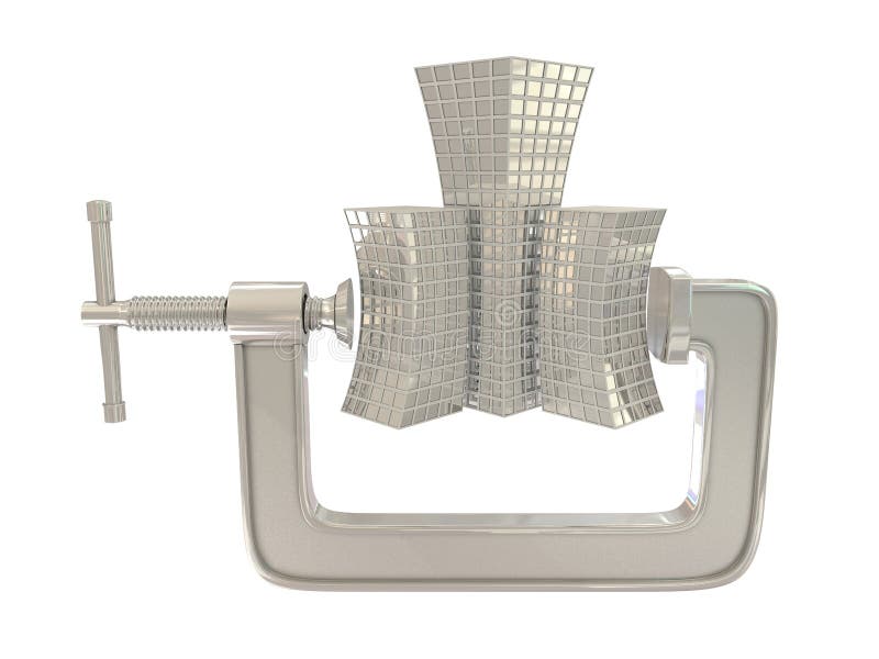 G klem en gebouwen stock illustratie. Illustration of hardware - 19977145