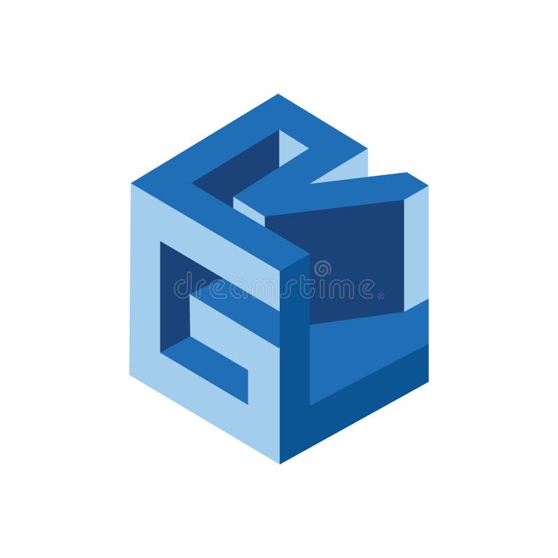G L R Initial Letter Three Dimension Logo Vector Element Stock Vector ...