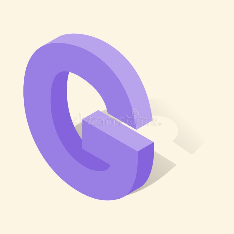 G Letter in Isometric 3d Style with Shadow Stock Vector - Illustration ...