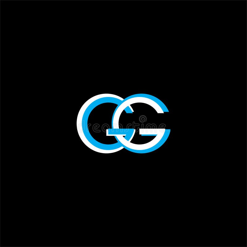 G G Letter Logo Abstract Design on Black Color Background. Gg Stock ...