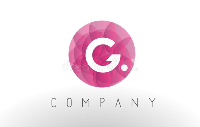 G Letter Logo Design with Circular Purple Pattern. Stock Illustration ...