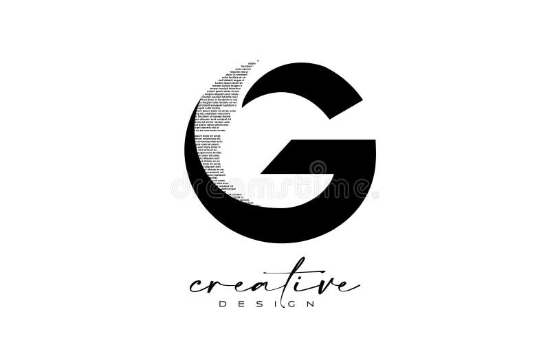G Letter Logo Design with Creative Letter G Made of Black Text Font ...