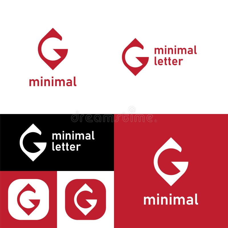G Letter Logo. Minimal Vector Logo Design.Black and White Stock Vector ...