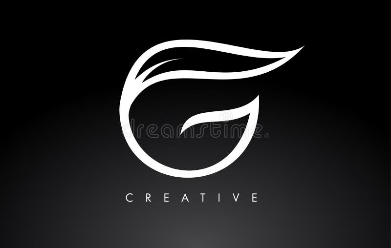 G Letter Logo with Monogram Leaf Concept in Black and White Colors ...