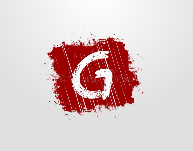 G Letter Logo in Red Square Grunge Element. Retro Rusty Square Logo ...