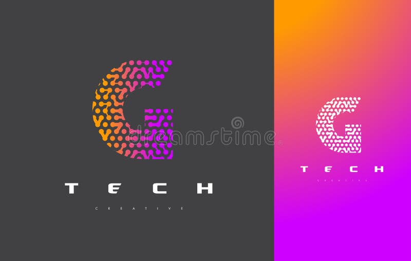 G Letter Logo Technology. Connected Dots Letter Design Vector. Stock ...