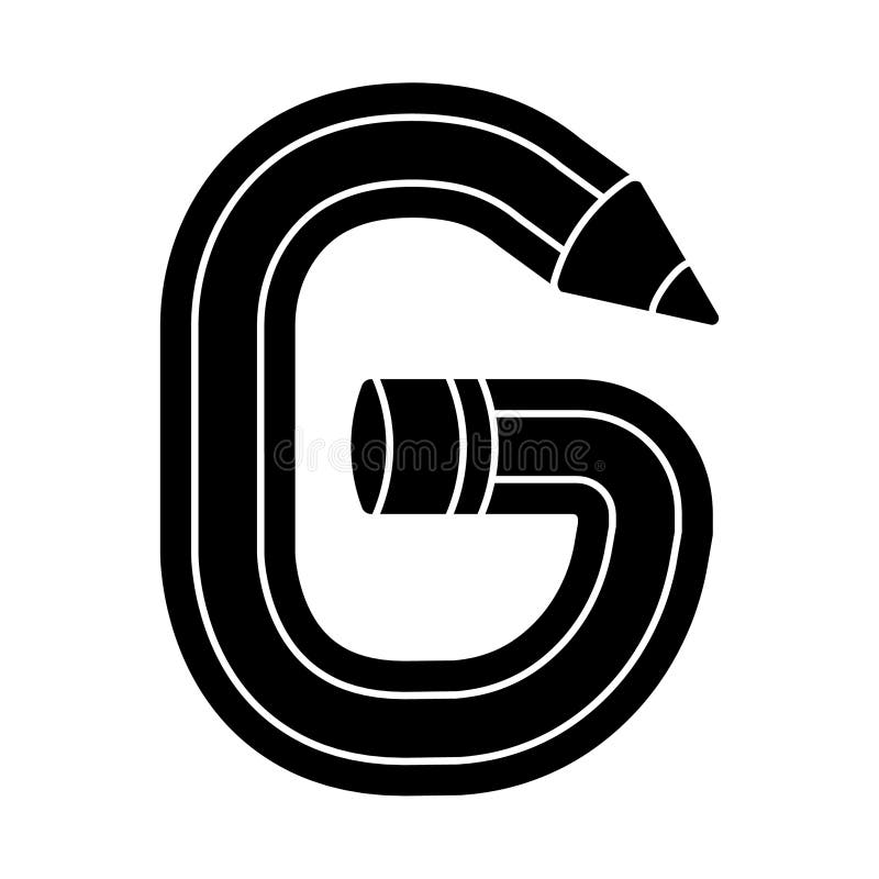 G Letter Pencil Letter Font. Stock Vector - Illustration of font ...