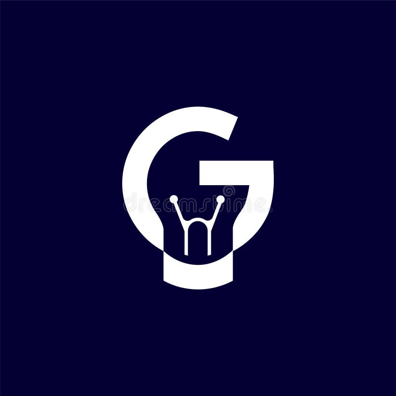 G Letter With Smart Bulb Logo Vector Element. Letter With Negative ...