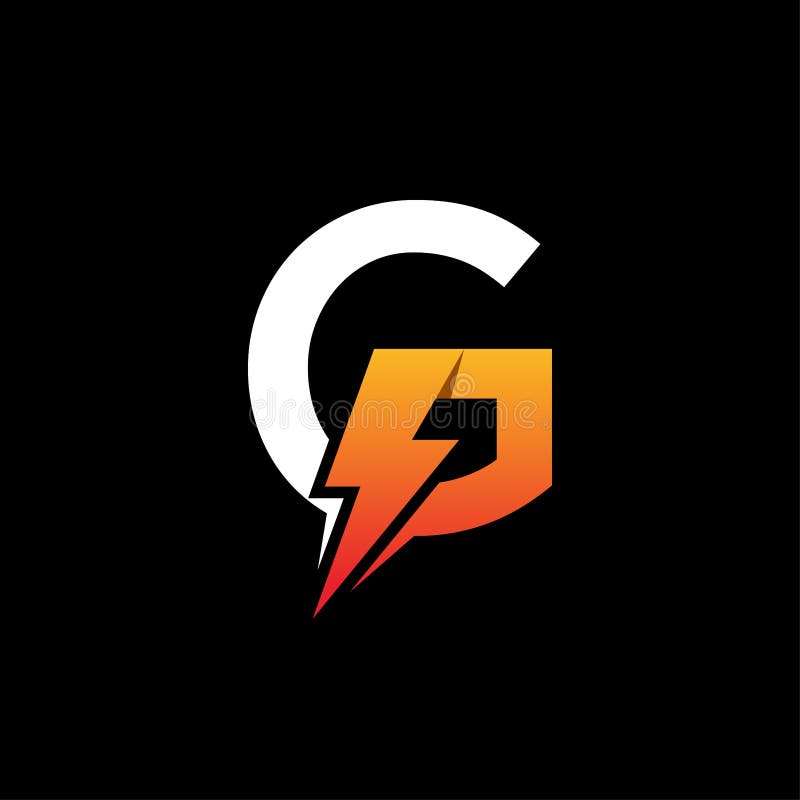 Thunder Bolt G Letter Logo Icon. Stock Illustration - Illustration of ...