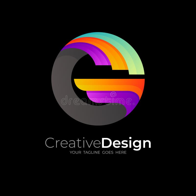 G Logo with Colorful Icon Template , Simple Logos Stock Vector ...