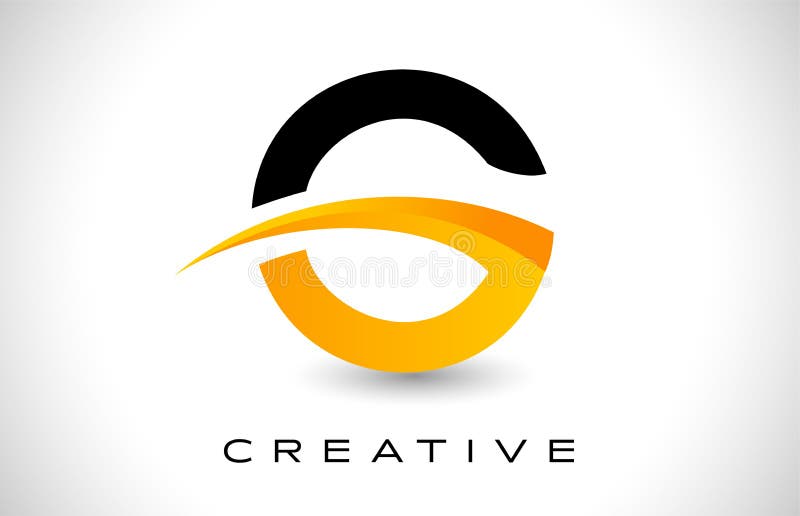 G Logo Design Vector with Creative Modern Design Shape and Yellow Black ...
