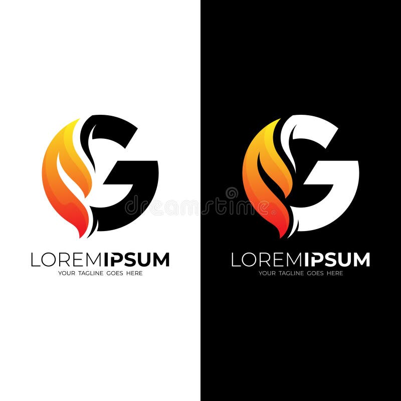 G Logo and Fire Design Combination, Simple Icons Stock Vector ...