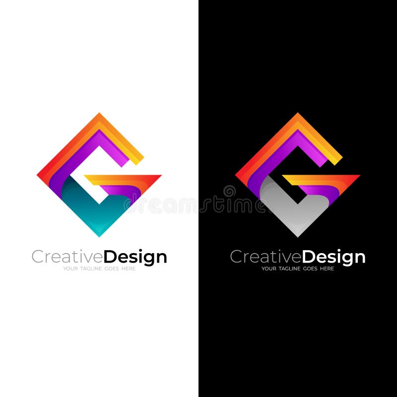 G Logo with Square Design Colorful, Icon Template Stock Vector ...