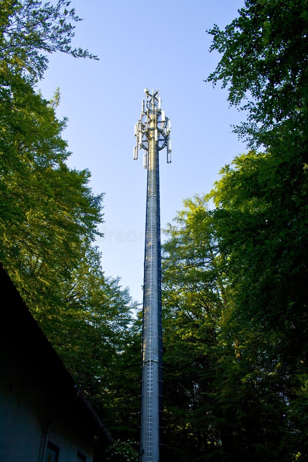 3g 4g Lte Telecommunication Mast Green Trees Blue Sky Stock Photos ...