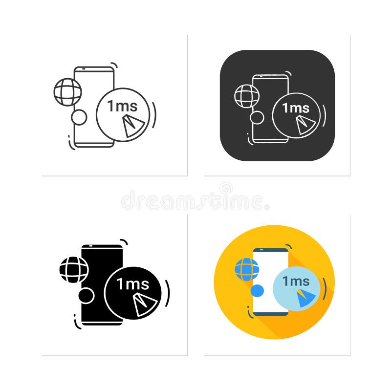 5g Millisecond Latency Icons Set Stock Vector - Illustration of ...