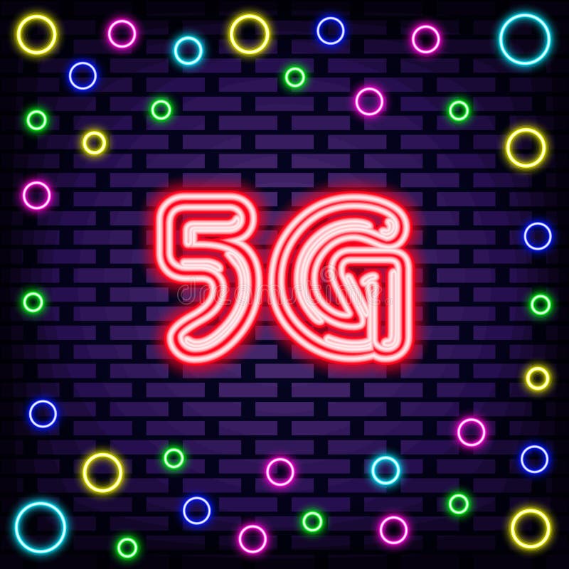 5g Mobile Internet Neon Quote. Neon Script. Light Art Stock Vector ...