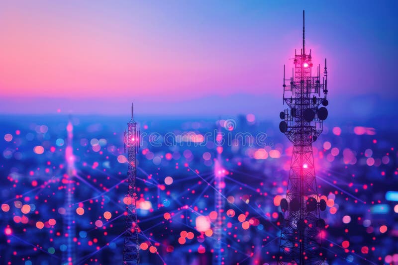 5G Mobile Network Concept with Modern Communication Infrastructure ...