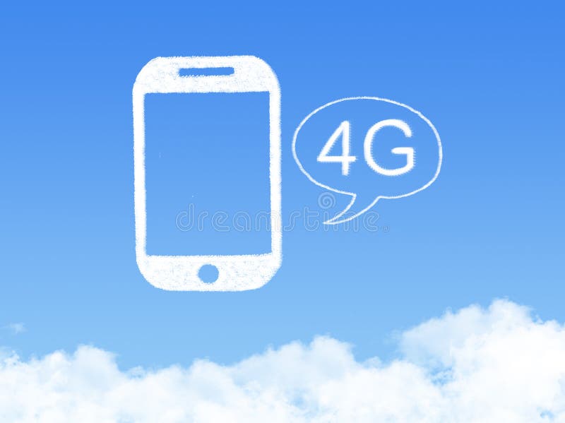 4G Mobile Phone Cloud Shape Stock Image - Image of symbol, upload ...