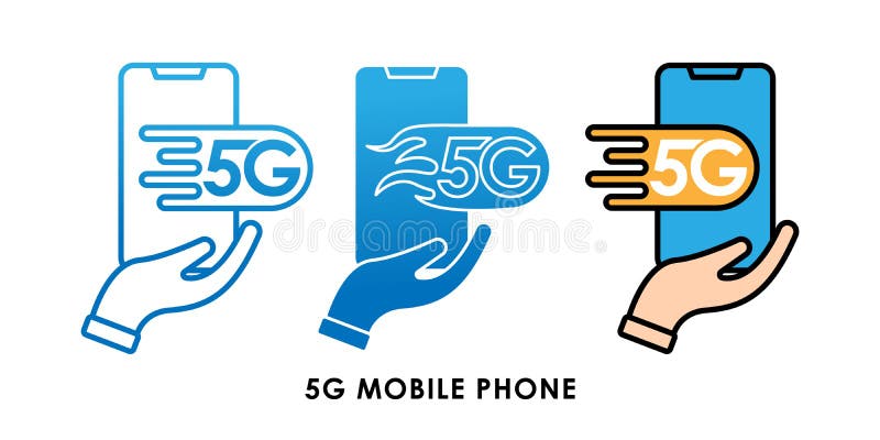 5G Mobile Phone Icon Logo Vector Illustration. 5G Internet Connection ...
