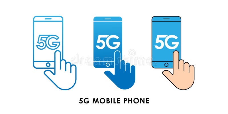 5G Mobile Phone Icon Logo Vector Illustration. 5G Internet Connection ...