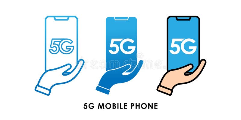 5G Mobile Phone Icon Logo Vector Illustration. 5G Internet Connection ...
