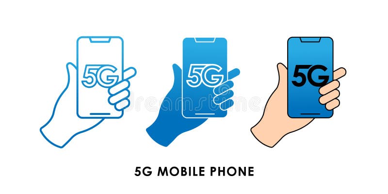 5G Mobile Phone Icon Logo Vector Illustration. 5G Internet Connection ...