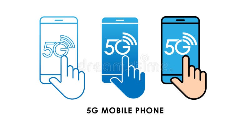 5G Mobile Phone Icon Logo Vector Illustration. 5G Internet Connection ...