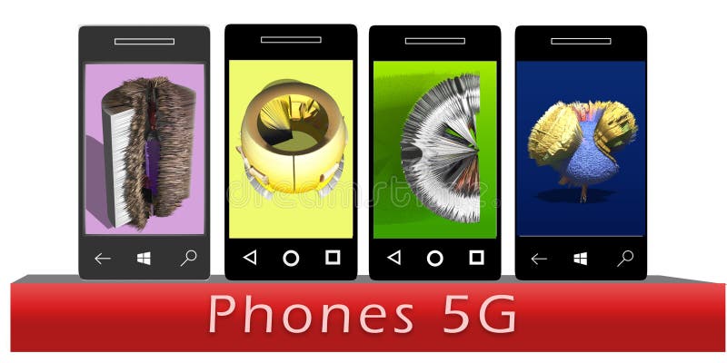5G mobile phones stock illustration. Illustration of four - 163716322