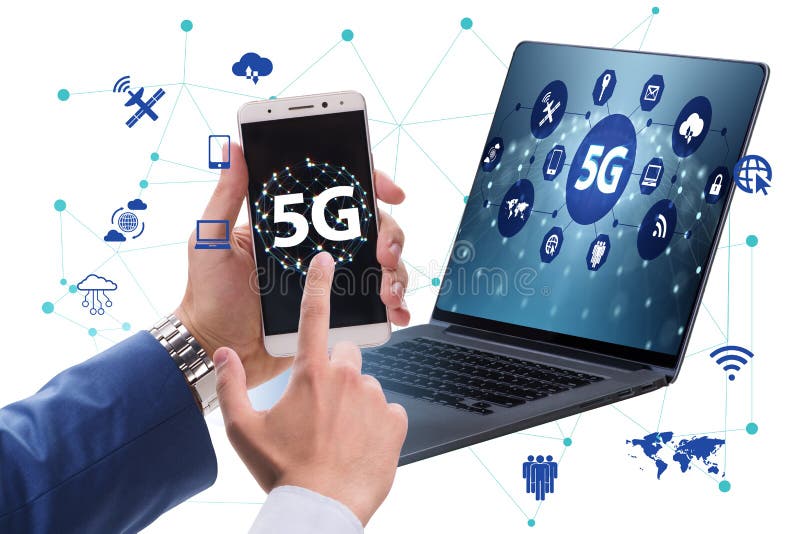 5G Mobile Technology Concept - High Internet Speed Stock Photo - Image ...