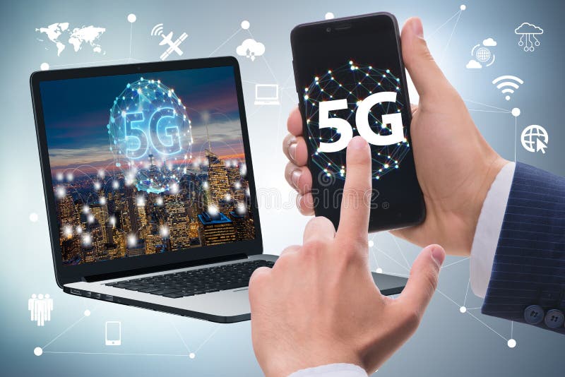 5G Mobile Technology Concept - High Internet Speed Stock Photo - Image ...