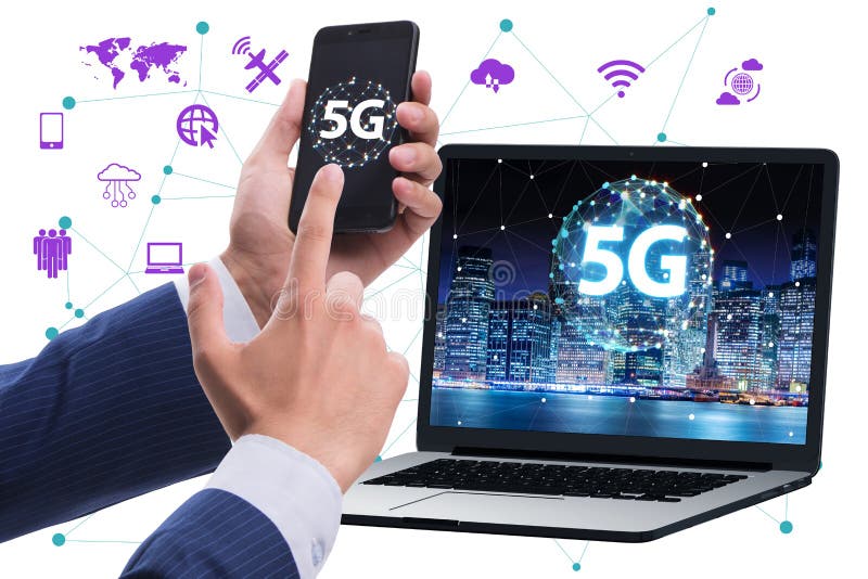 5G Mobile Technology Concept - High Internet Speed Stock Photo - Image ...